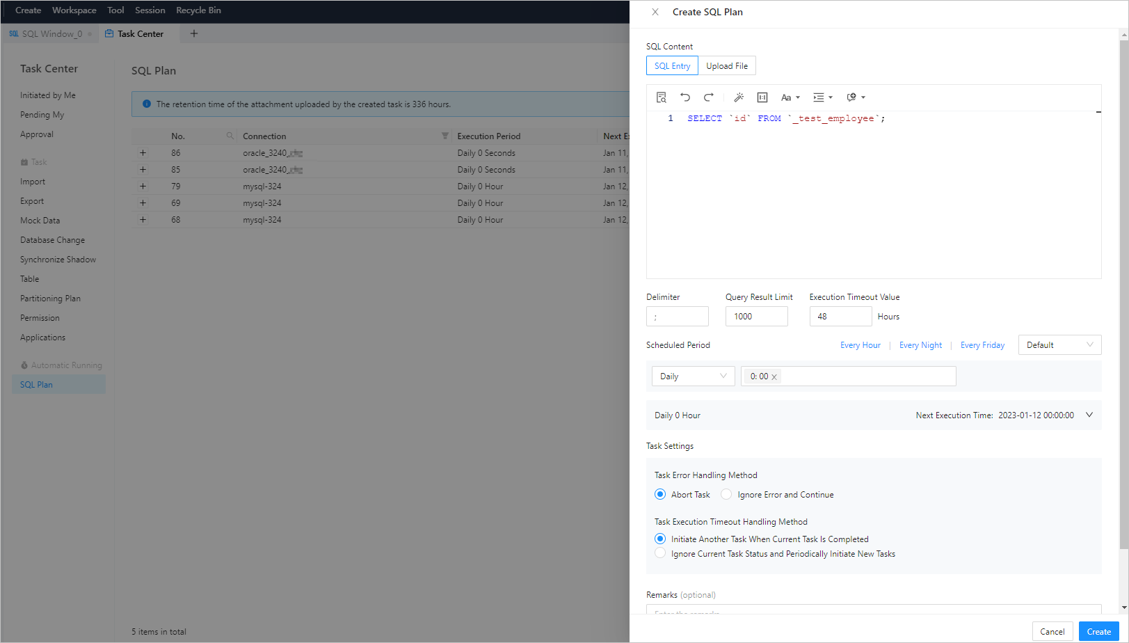 SQL plan task - - Alibaba Cloud Documentation Center
